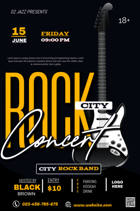 Black Futuristic Rock Concert Design Template Poster | PosterMyWall