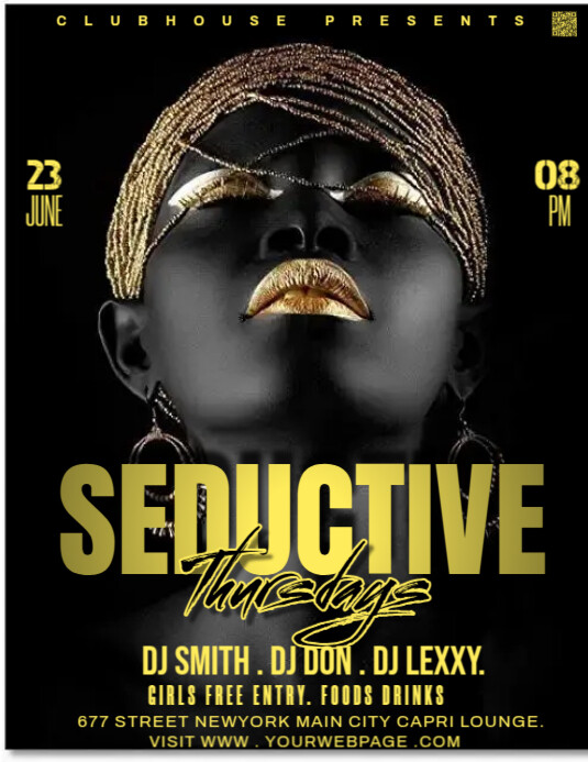 Black Futuristic Seductive Thursdays Flyer ( Template | PosterMyWall
