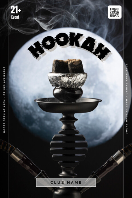 Black Futuristic Shisha Posters Poster Template | PosterMyWall