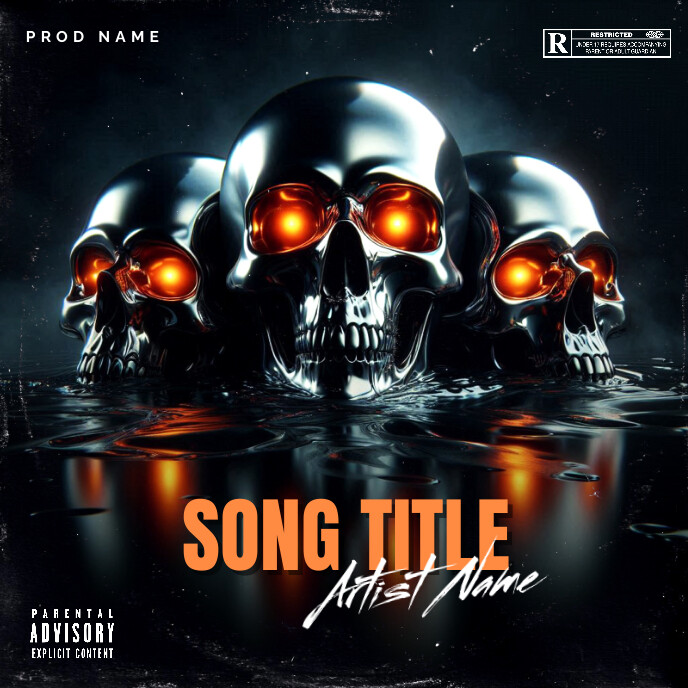 Copy of Black Futuristic Skull 3d Album Cover | PosterMyWall