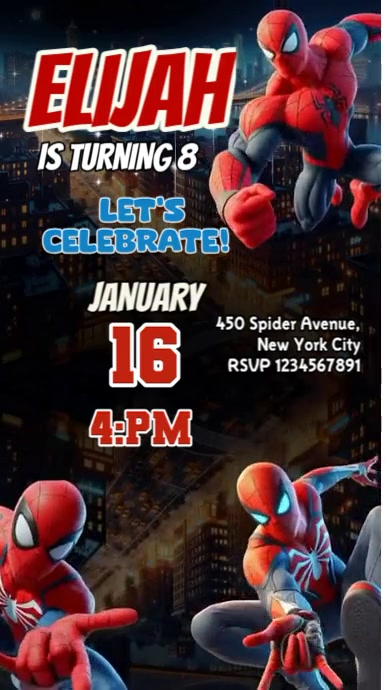 Black Futuristic Spider-man Invitation Instagram Reel Template ...