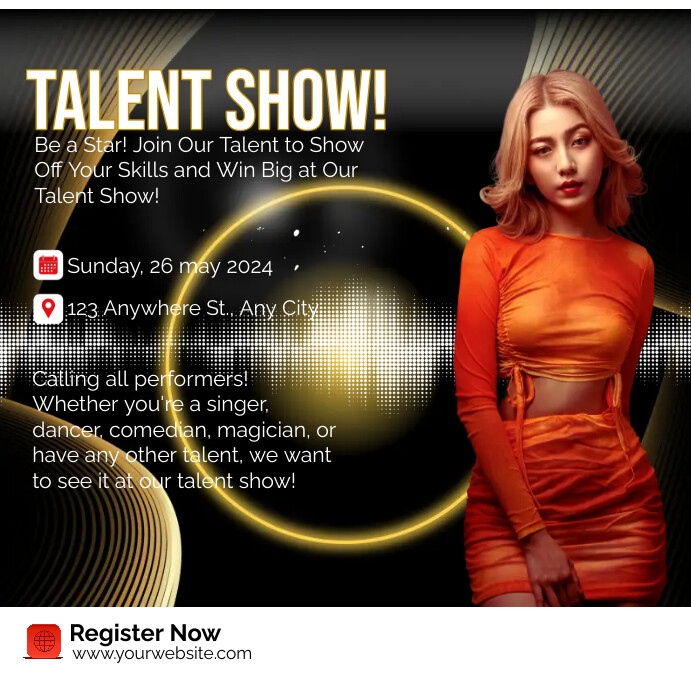 Plantilla de Black Futuristic Talent Show Instagram Post | PosterMyWall