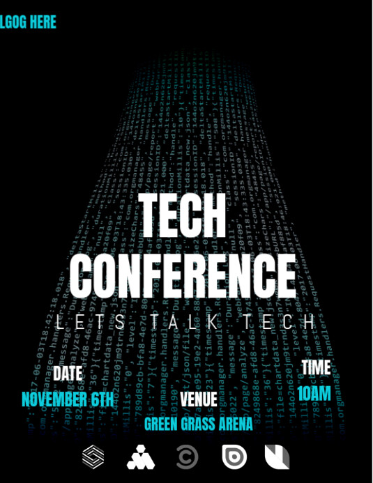 Black Futuristic Tech Conference Flyer (us Letter) Template | PosterMyWall