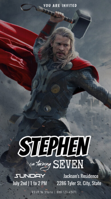 Black Futuristic Thor Instagram Story Template | PosterMyWall