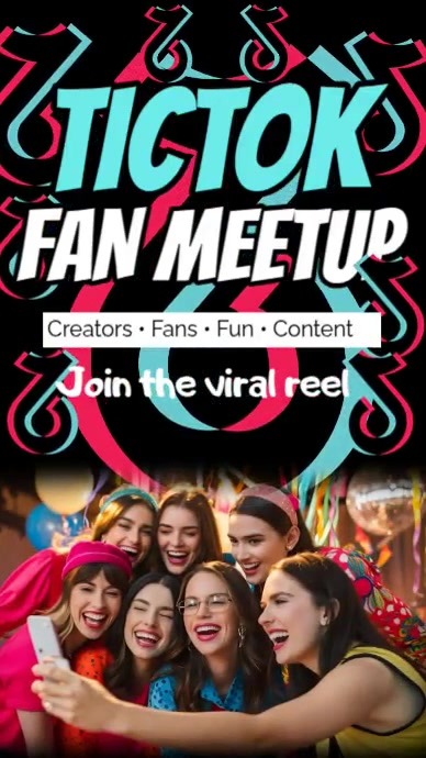 Plantilla de Black Futuristic Tic Tok Fan Meetup Tiktok Video ...
