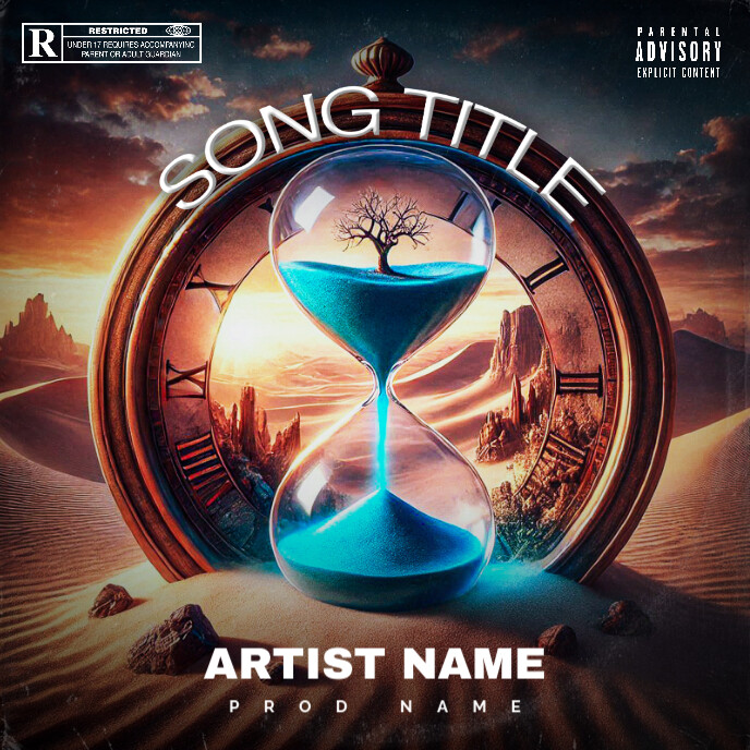 Black Futuristic Time Album Cover Template | PosterMyWall