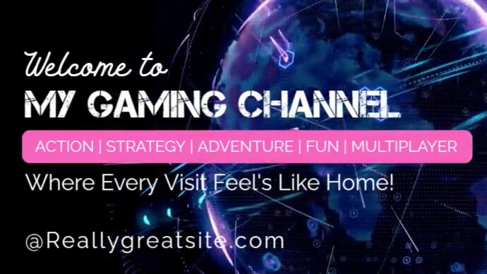 Black Futuristic Welcome To My Gaming Channel Digital Display (16:9 ...