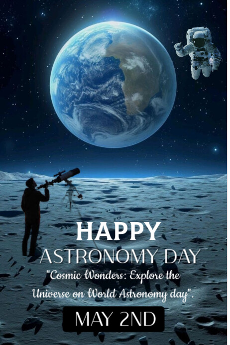 Copy of Black Futuristic World Astronomy Day Galactic Adventures Post ...