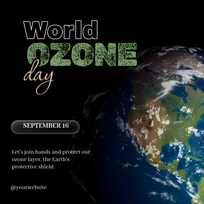 Plantilla de Black Futuristic World Ozone Day Instagram Po | PosterMyWall