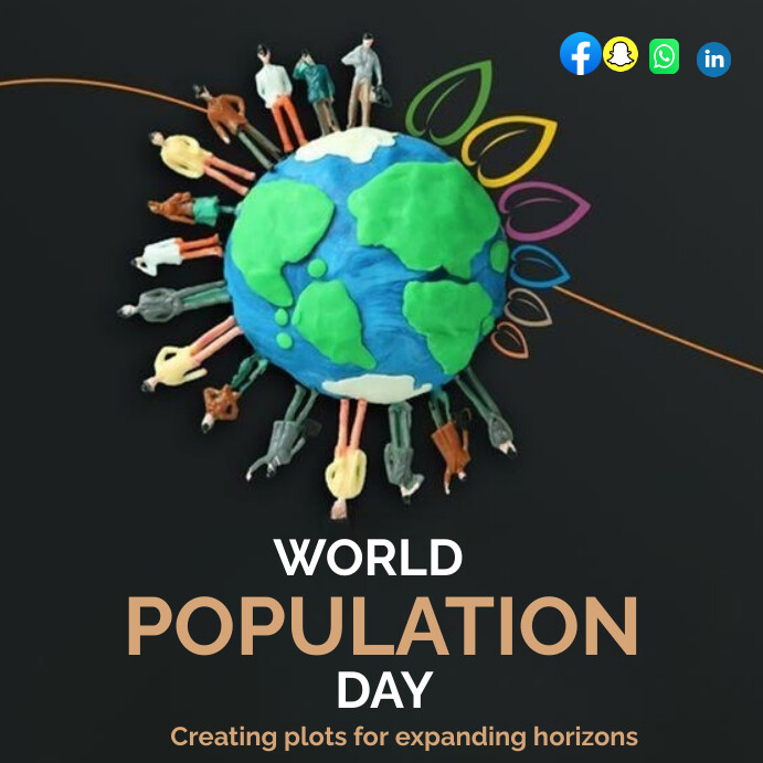 Black Futuristic World Population Day Instag Template | PosterMyWall
