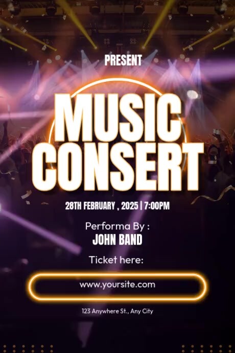 Black Futuristik Music Concerts Poster Template | PosterMyWall
