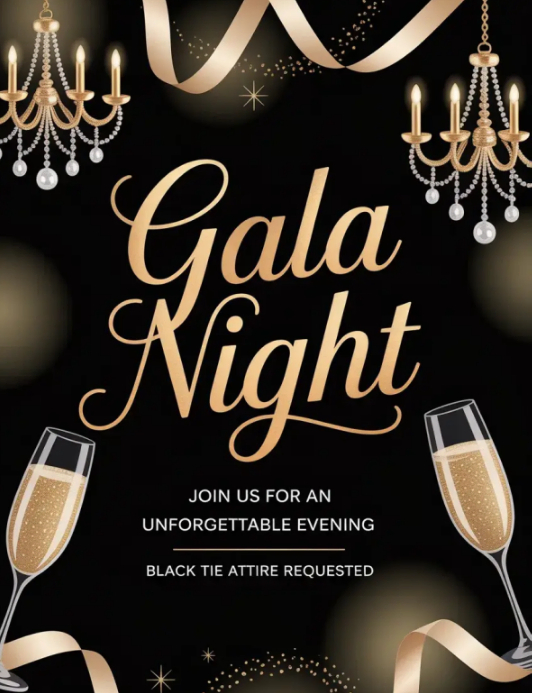 Black Gala Night Event Flyer Template | PosterMyWall