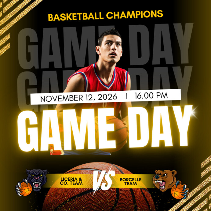 Copy of Black -game-day-design-template-Instagram Post | PosterMyWall