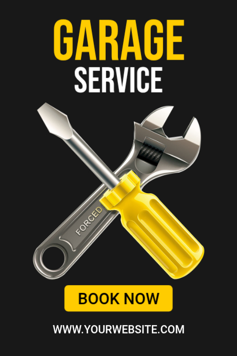 Black Garage Service Poster Template | PosterMyWall