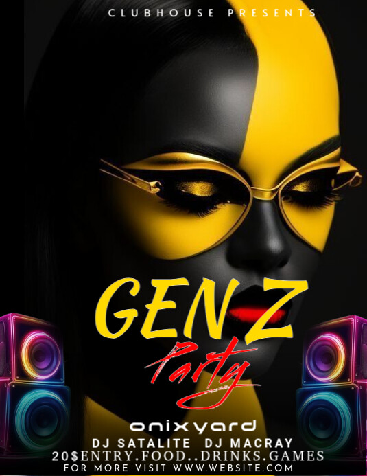 Black Gen Z Party Flyer (us Letter) Template | PosterMyWall
