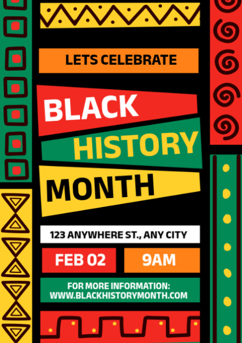 Plantilla de Black Geometric Black History Month Celebration A2 ...
