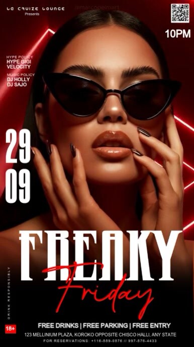 Black Geometric Freaky Friday Instagram Story Template | PosterMyWall