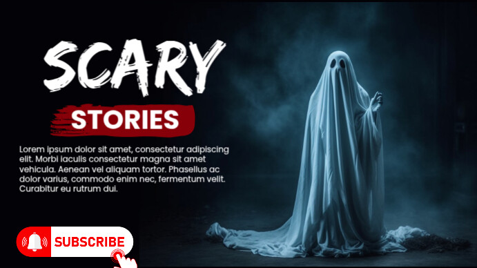 Black Geometric Scary Stories Youtube Thumbnail Template | PosterMyWall