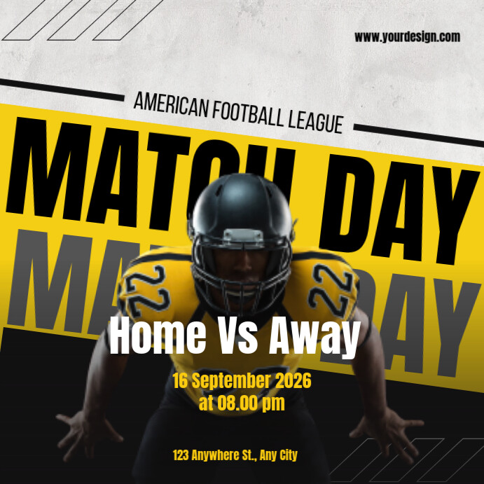 Black Geometris Football Match Day Pos Instagram Template | PosterMyWall