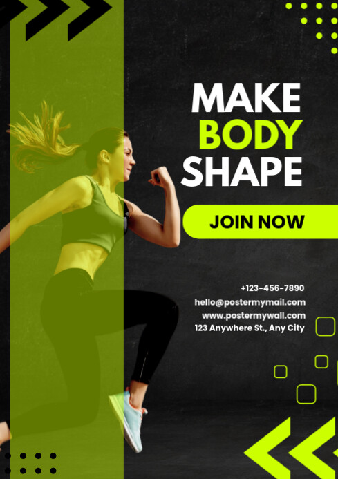 Copy of Black Geometris Make Body Shape A4 | PosterMyWall