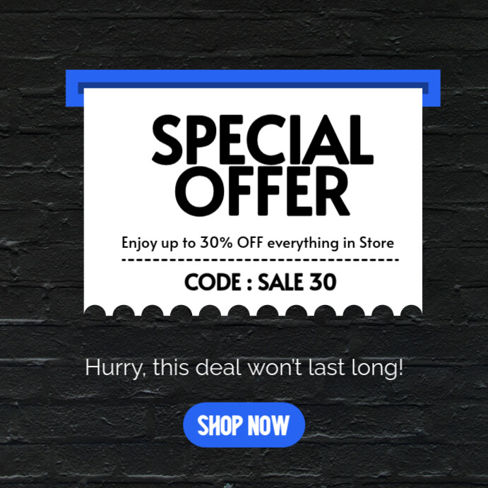 Copy of Black Geometris Special Offer Pos Instagram | PosterMyWall