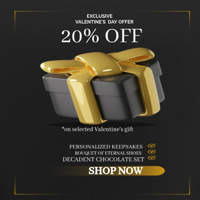 Black Gold And Valentine Elegant Valentine Gift Instagram Story ...