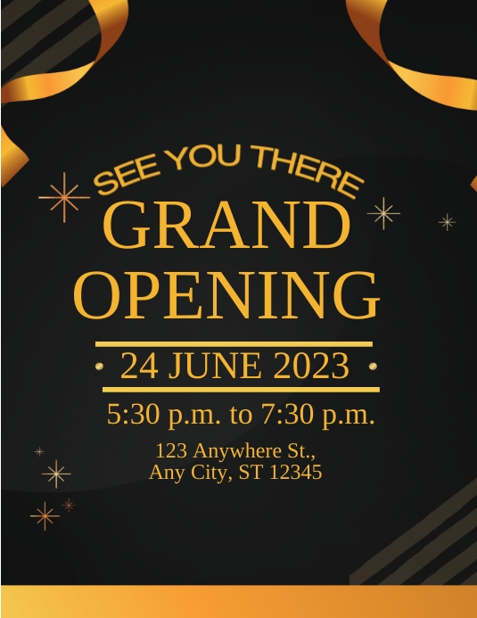 Black Gold Elegant Grand Opening Flyer Template | PosterMyWall