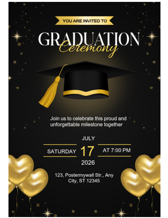 Graduation Ceremony Flyers Template | PosterMyWall