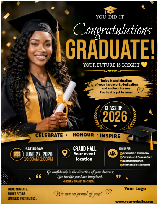 Graduation Celebration Flyers Template | PosterMyWall