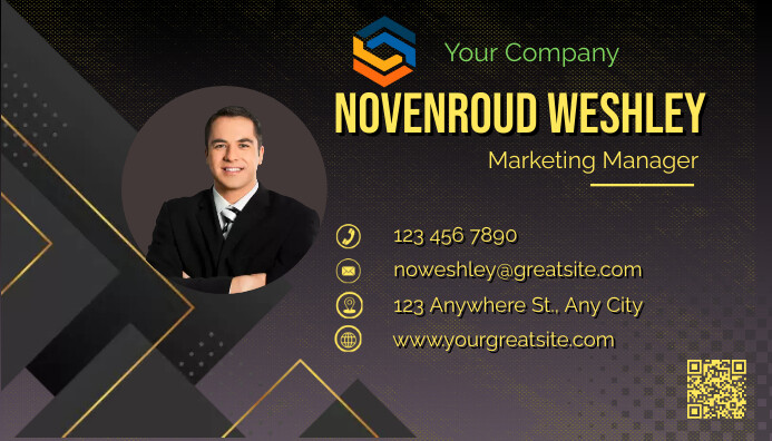 Black Gold Name Card Template | PosterMyWall