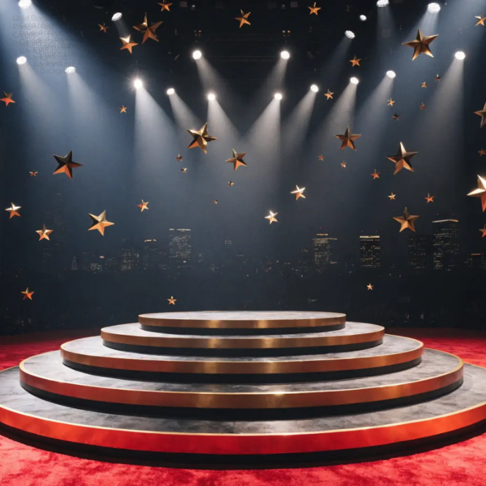 Plantilla de Black Gold Stage Podium Red Carpet Background | PosterMyWall