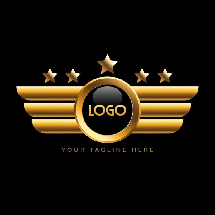 Black Gold-wing-star-bike-t-shirt-company-business- Logo Template ...