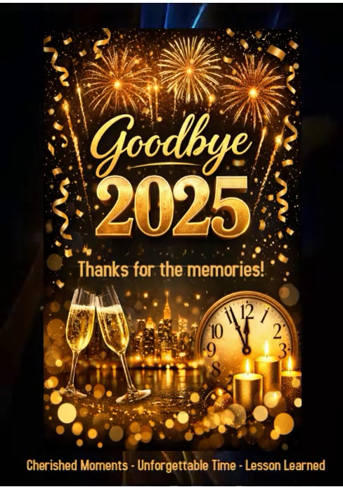 Black Good Bye 2025 A4 Template | PosterMyWall