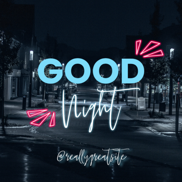 Black Good Night Instagram Post 2026 Template | PosterMyWall