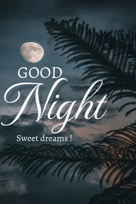 Black Good Night Poster Template | PosterMyWall