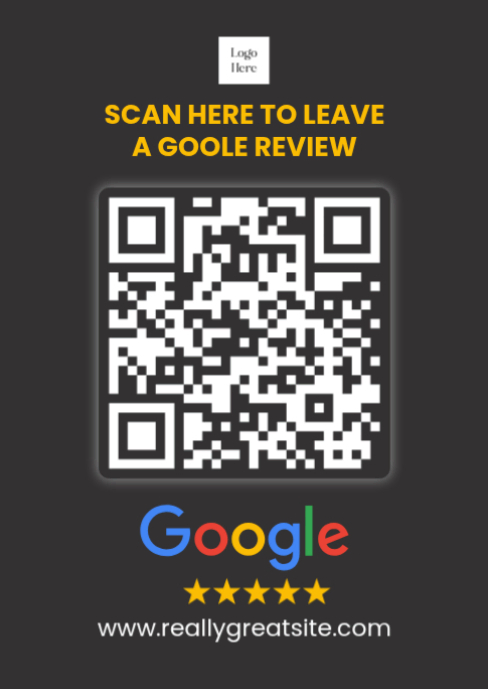 Black Google Review QR Code — Customer Feedback Poster | Editable ...
