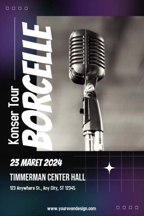 Black Gradien Music Konsert Pamflet Poster Template | PosterMyWall