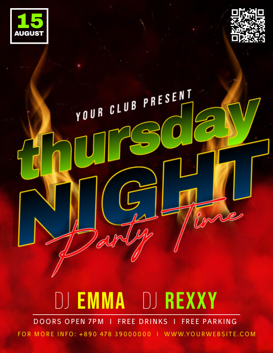 Black Gradien Thursday Night Party Pamflet (l Template | PosterMyWall