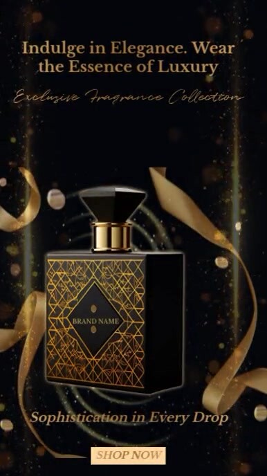 Black Gradient Amazing Luxury Perfume Ad Instagram Reel Template ...