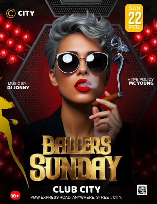 Copy of Black Gradient Ballers Sunday Flyer (us Letter) | PosterMyWall