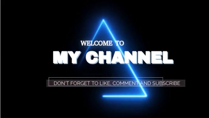 Plantilla de Black Gradient Black And Blue Neon Welcome To My Youtube ...