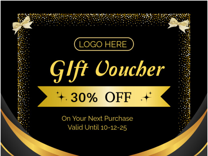 Copy of Black Gradient Black And Gold Luxury Gift Voucher Presentation ...