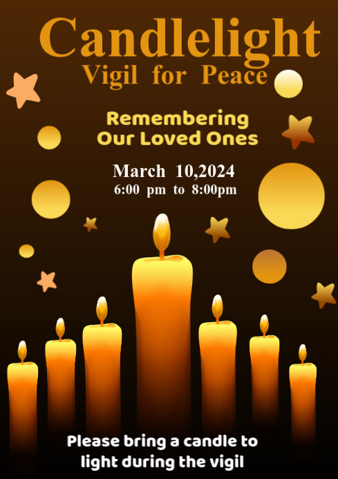 Black Gradient Candlelight March A2 Template | PosterMyWall