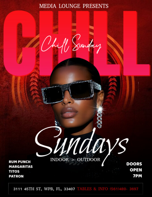 Copy of Black Gradient Chill Sunday Flyer (us Letter) | PosterMyWall