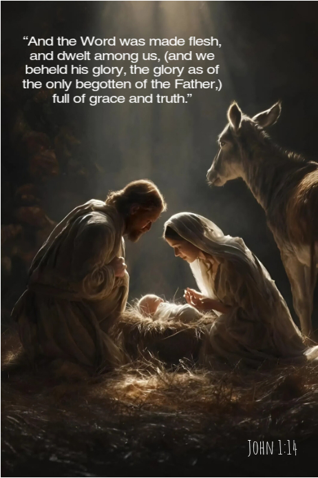 Black Gradient Christmas Nativity Poster Template | PosterMyWall