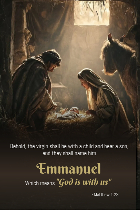 Black Gradient Christmas Nativity Poster Template | PosterMyWall