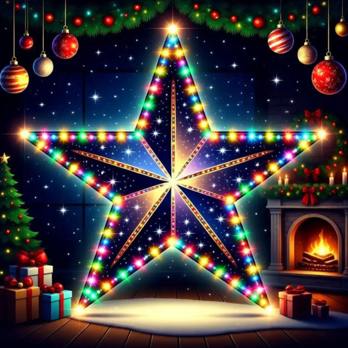 Black Gradient Christmas Star Of Light Instagram Post Template ...