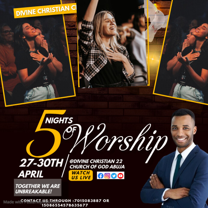 Black Gradient Church Flyer Design Customize Template | PosterMyWall