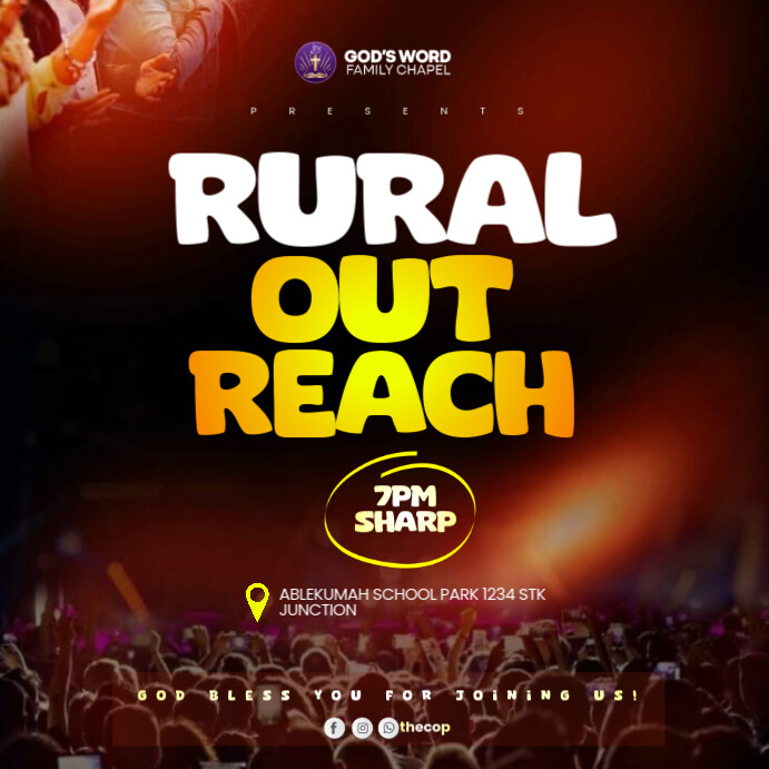 Copy of Black Gradient Church Outreach Instagram Post | PosterMyWall