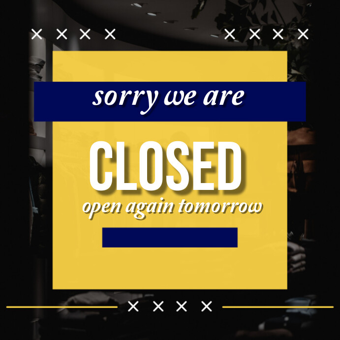 Modèle Black Gradient Closed Notice Template Flyers | PosterMyWall